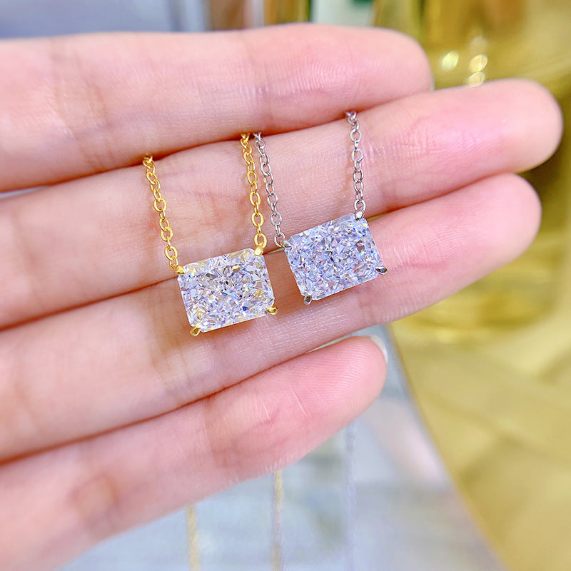 Offer Radiant Cut Pendant Necklace in Sterling Silver – LoveJewelrys
